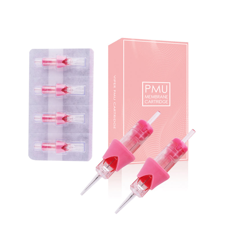 PINK VIPER PMU Long Taper Tattoo Needle Cartridges With Finger Ledge ...